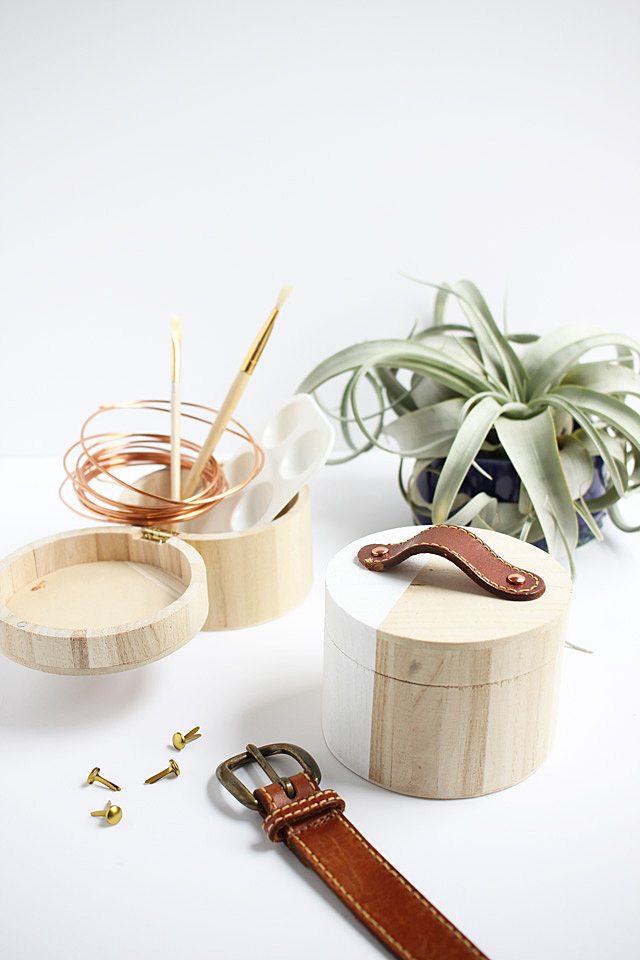 DIY Leather Handles on Boxes - How To-sday - Shrimp Salad Circus