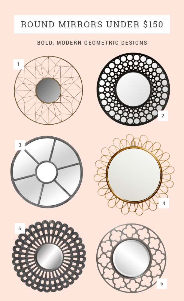 24 Round Mirror Ideas Under $150 - Shrimp Salad Circus