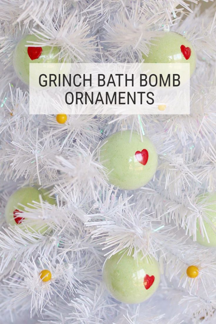 DIY Grinch Bath Bomb Ornaments for Christmas - Shrimp Salad Circus